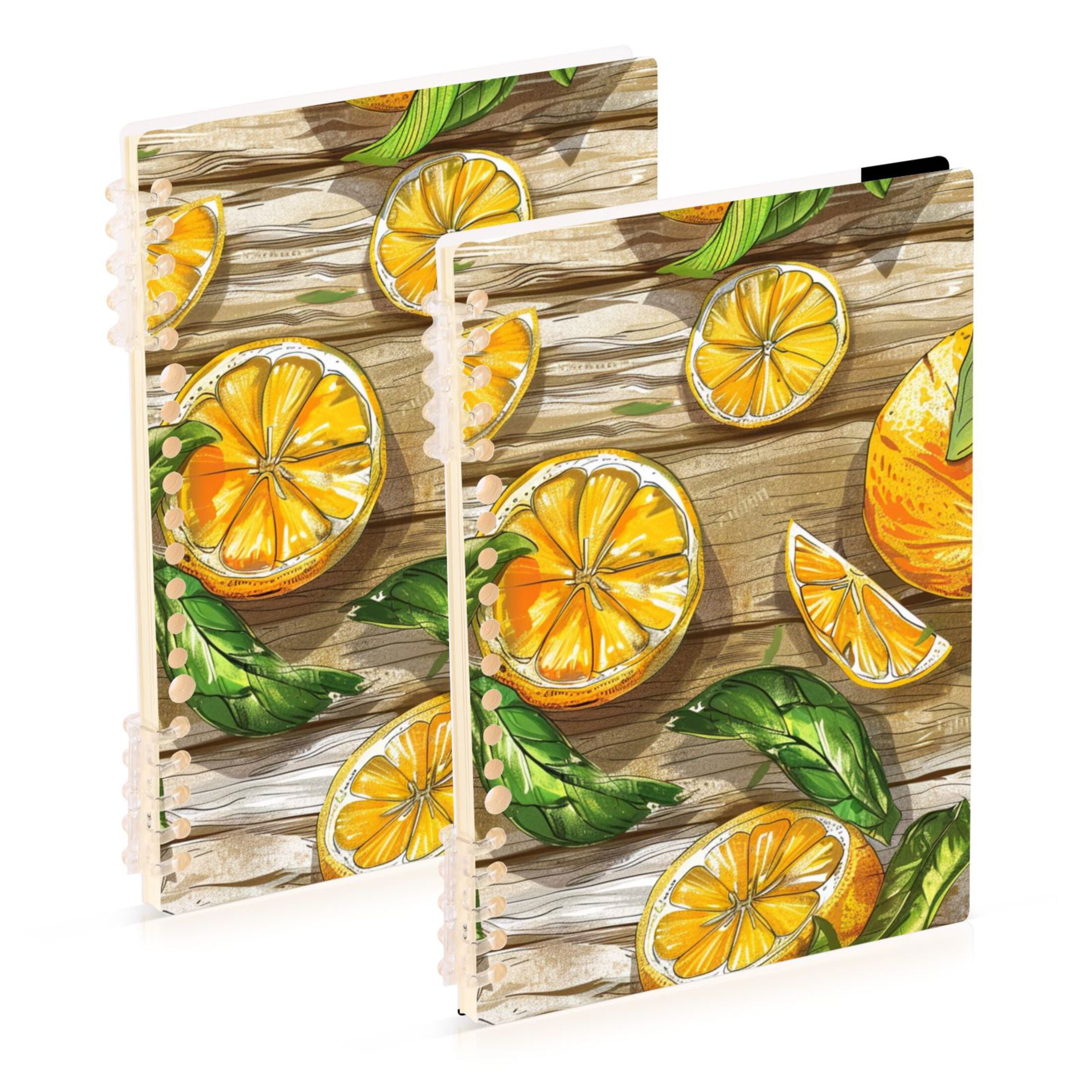 Lemons and Leaves Ring Binder Notebook Journey Note Diary College Ruled ...