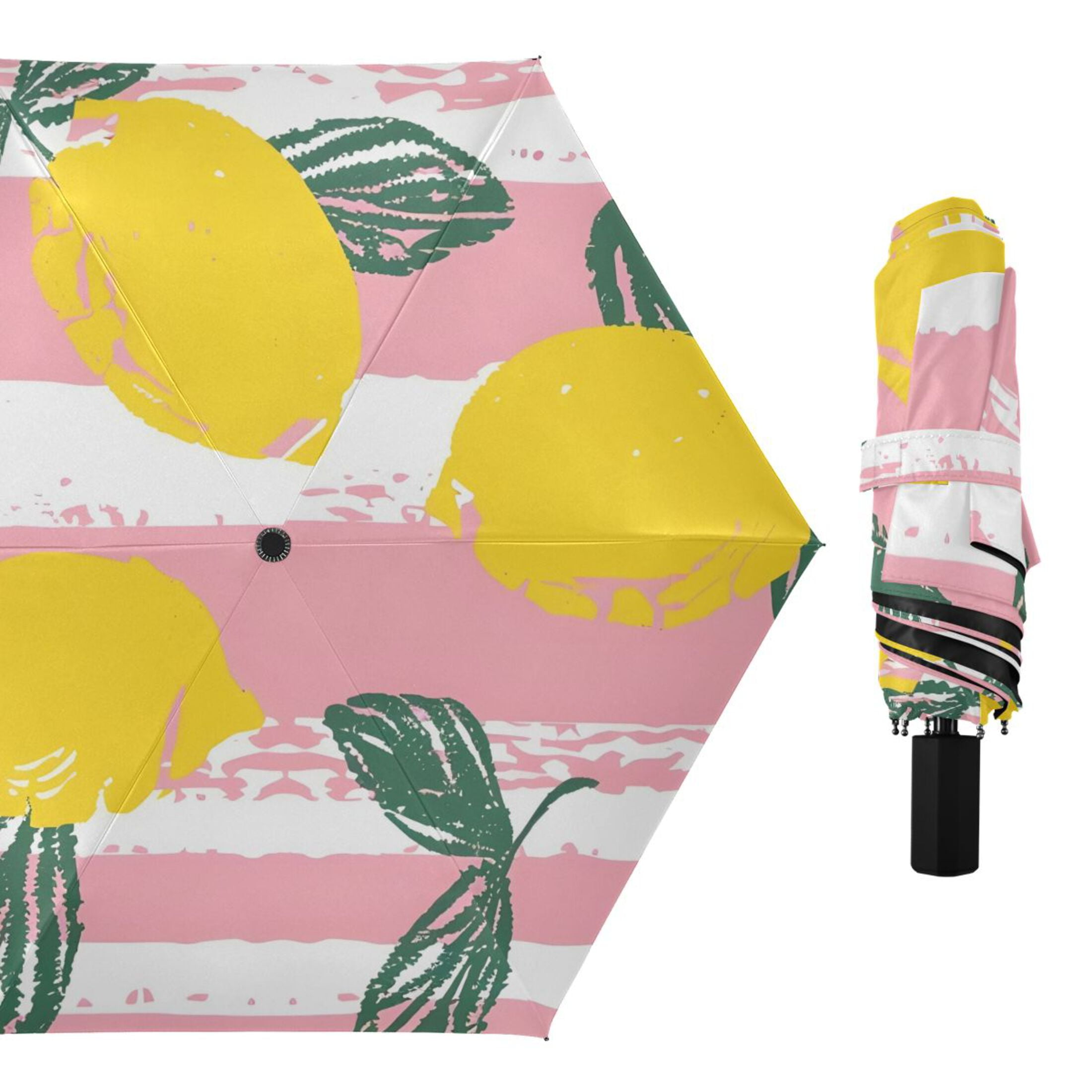 Lemons and Leaves Watercolor All Weather Umbrella Triple Folding ...