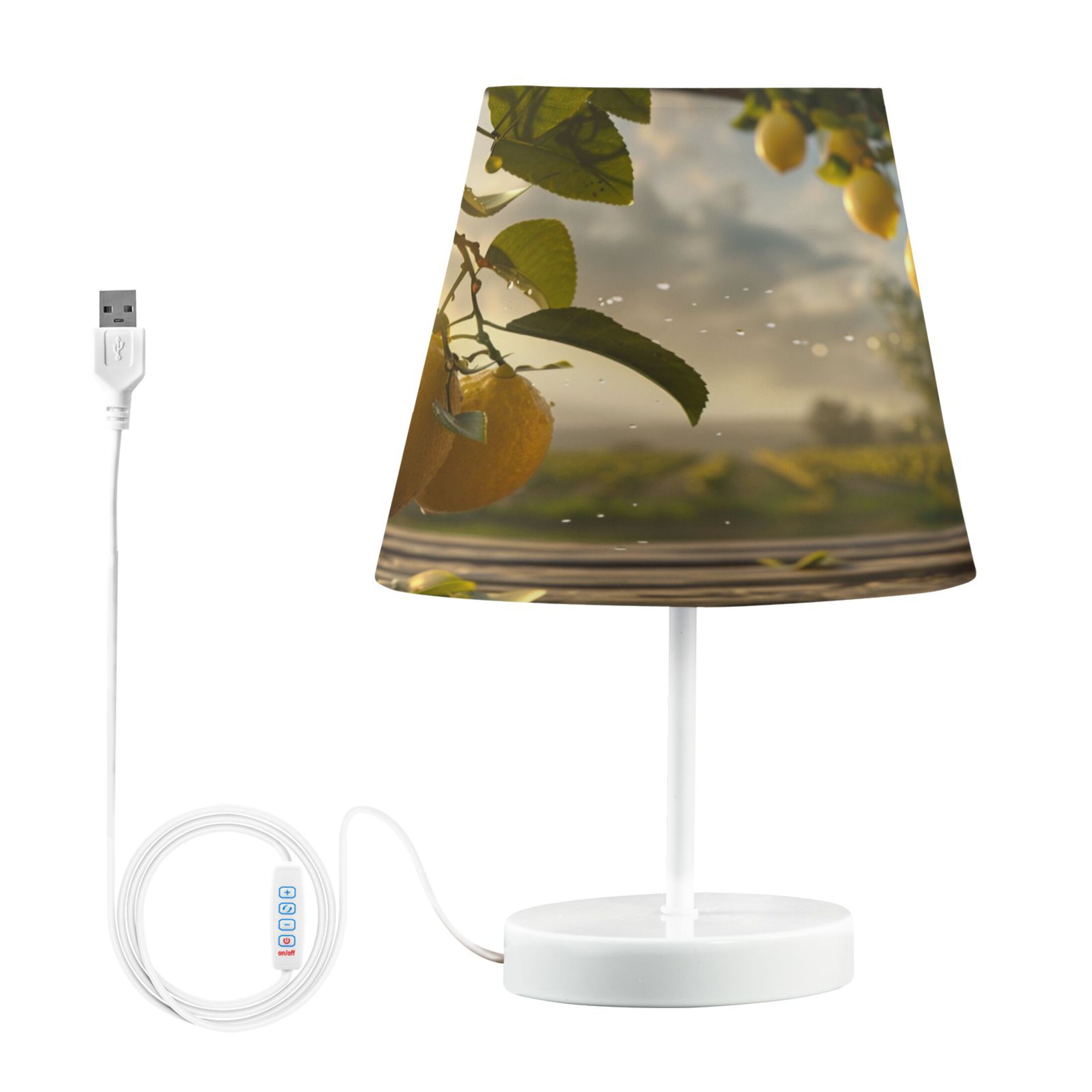 Lemons on Tree Desk Lamp LED Table Nightstand Lamps with 3 Color ...