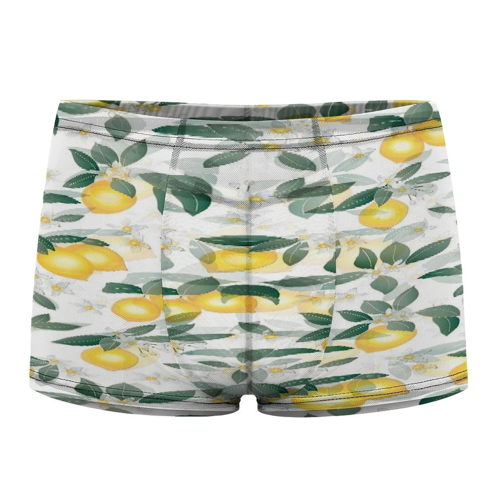 Lemons on White Men's Mesh Boxer Briefs Cooling Breathable Sports ...