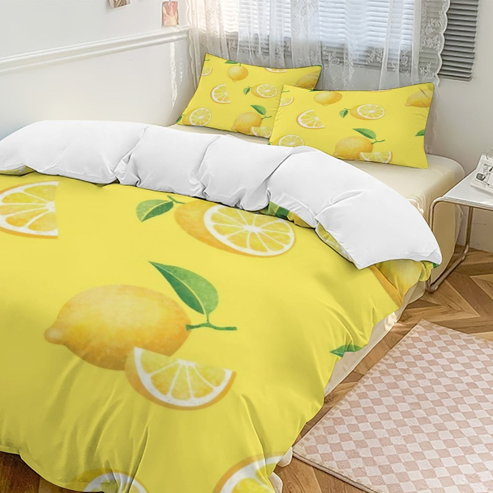 Lemons on Yellow 3D Set Duvet Cover Quilt Cover Theme for Twin Size ...