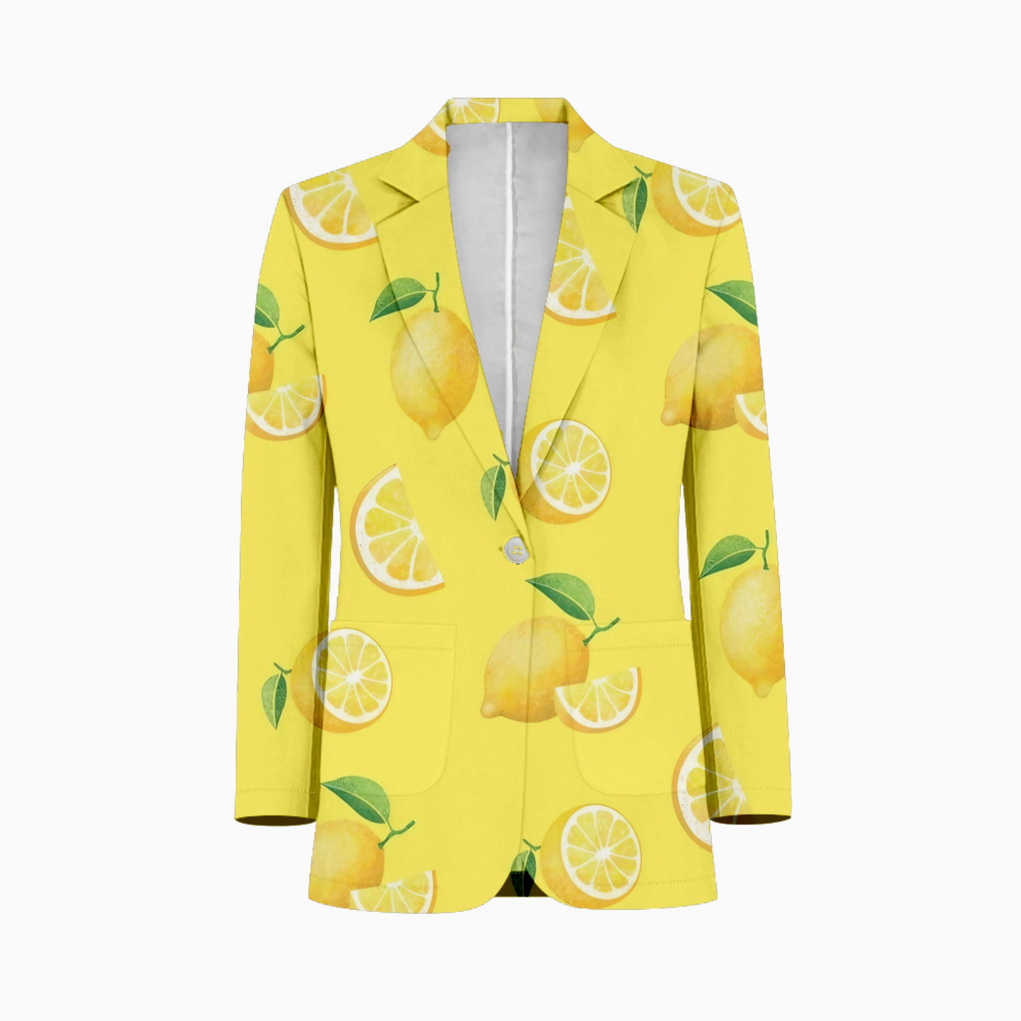 Lemons on Yellow Customized Men's Suits full man Shawl Collar Gentleman ...