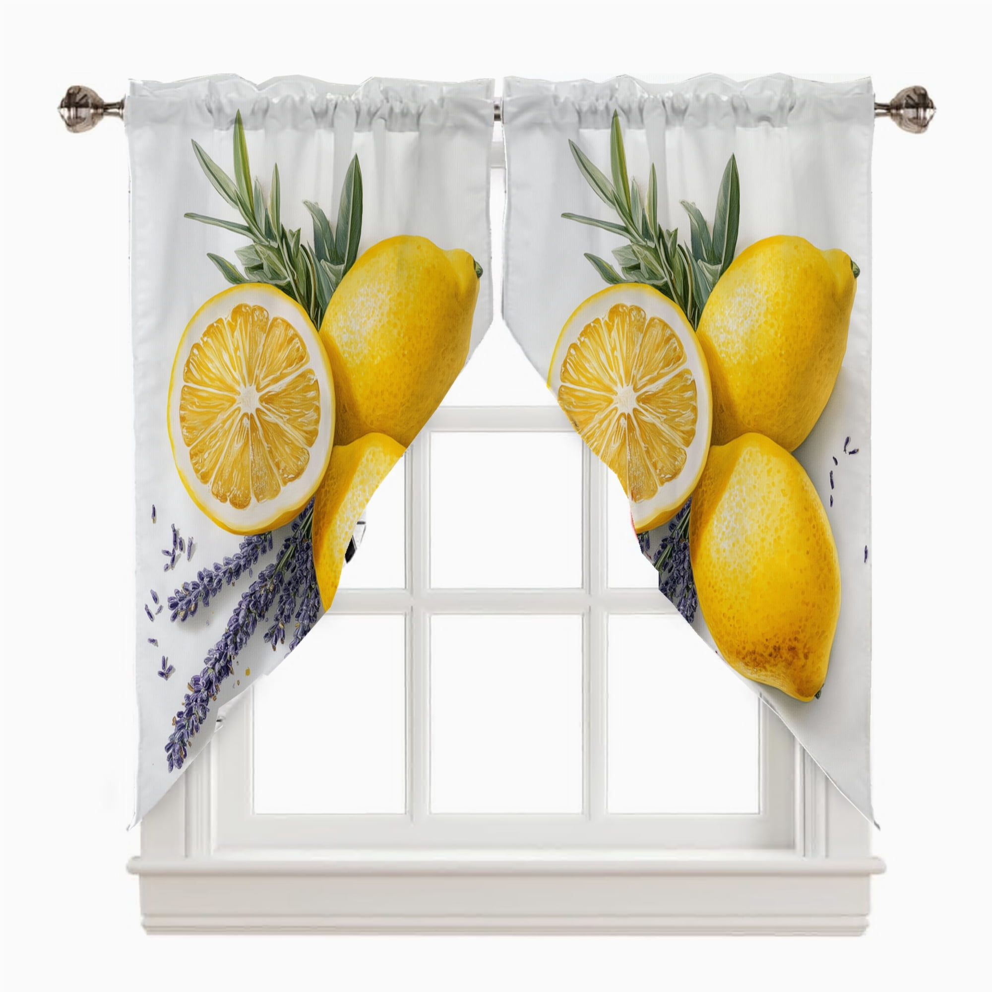 Lemons with Lavender and Herbs Swag Valances For Windows 2 Pack For ...