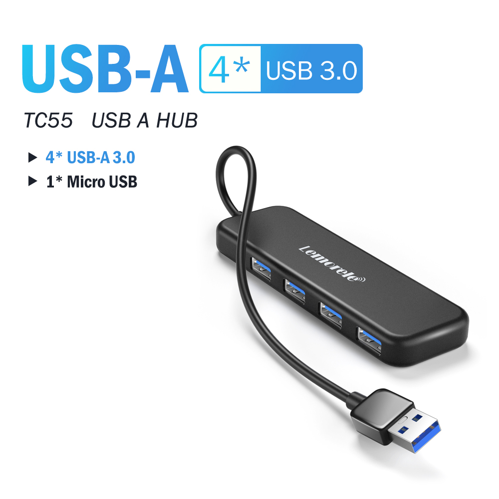 Lemorele 4 in 1 USB HUB 3.0 Adapter 4 Ports High Speed Data ...