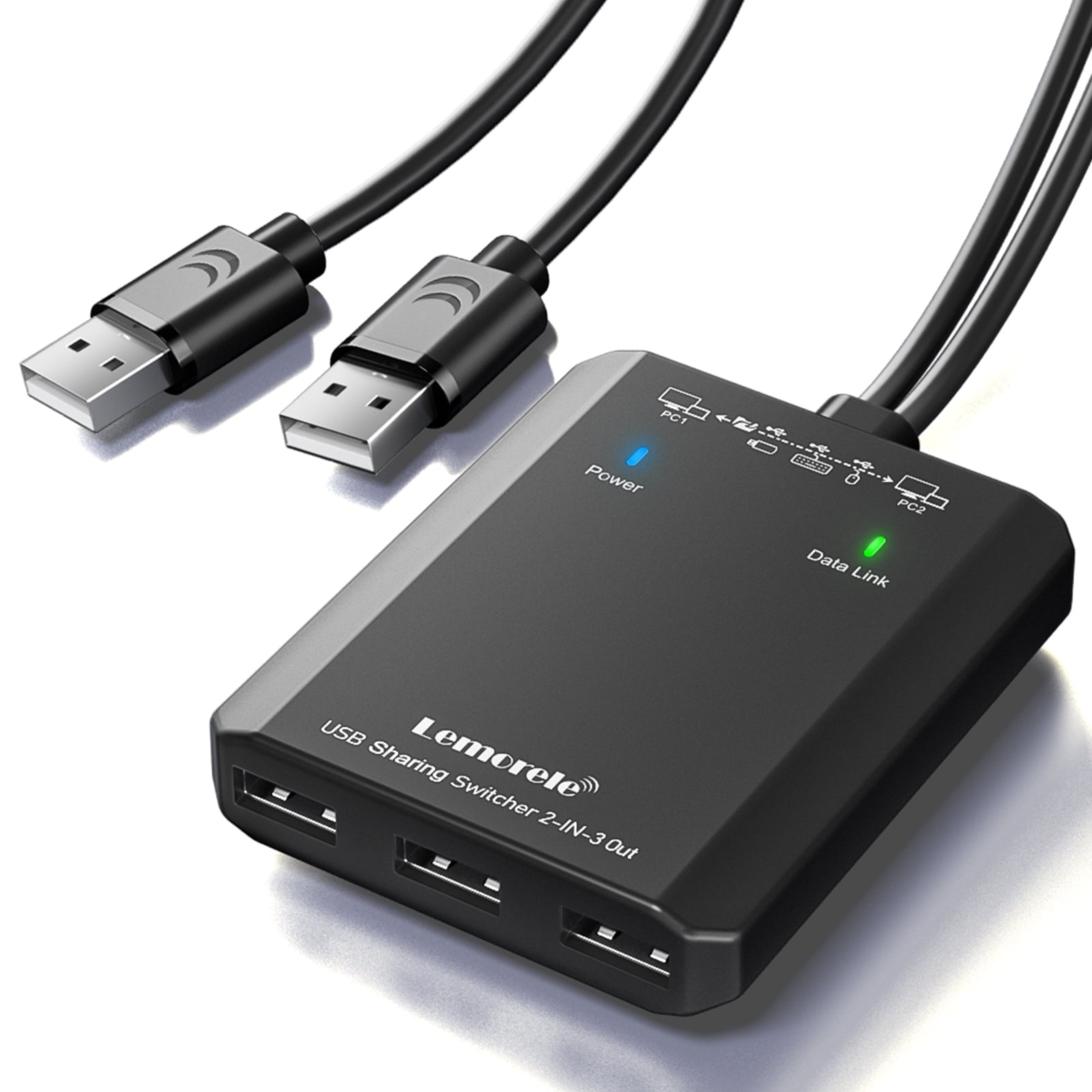 Lemorele USB Switch Adapter， KVM 2.0 USB Switcher ，Control 2 PC Screen ...
