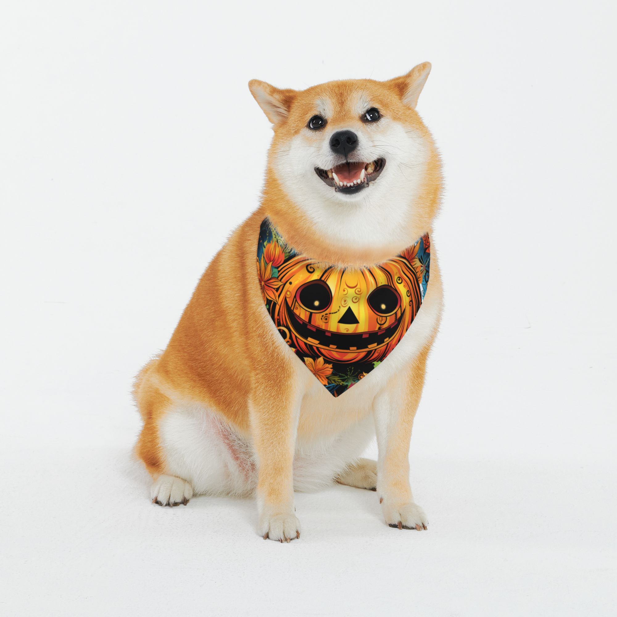 KLL Quirky Corn Pumpkin Dog Bandanas,Triangle Reversible Pet Scarf for ...