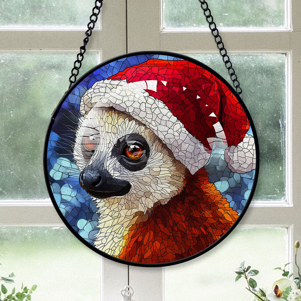 Lemur Ornament Christmas 2025, Lemur Stained Glass Window Hanging ...