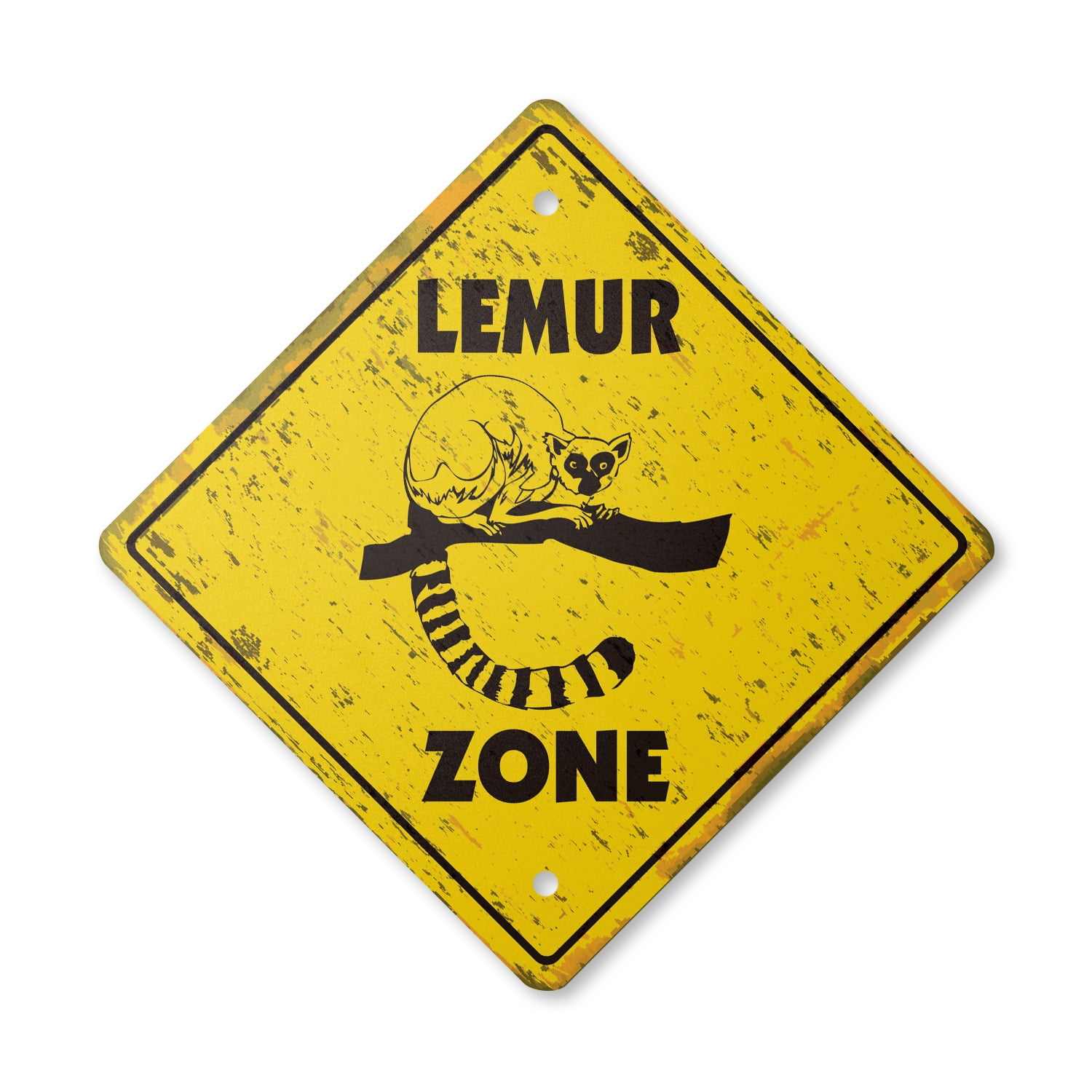 Lemur Vintage Crossing Sign Zone Xing | Indoor/Outdoor Plastic | 14 ...