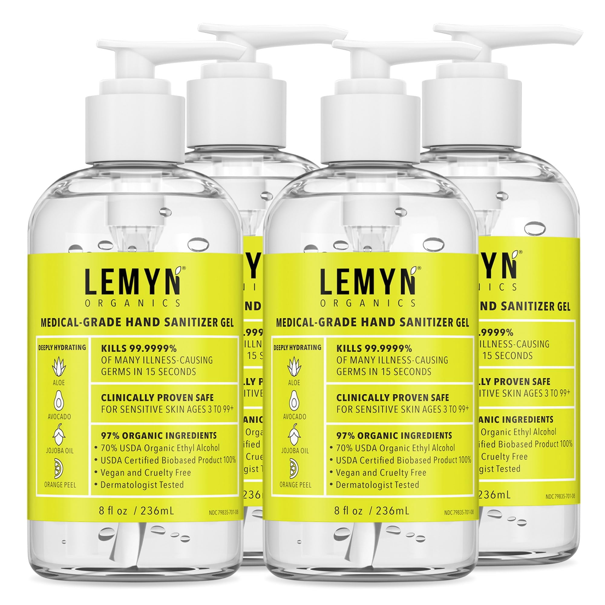Lemyn Organics Medical‑Grade Hand Sanitizer Gel – 97 % Organic | 70 % ...
