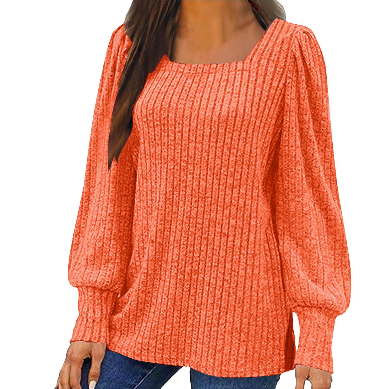 Lenago Women's Pullover Sweaters Plus Size Fashion Long Sleeve Loose ...