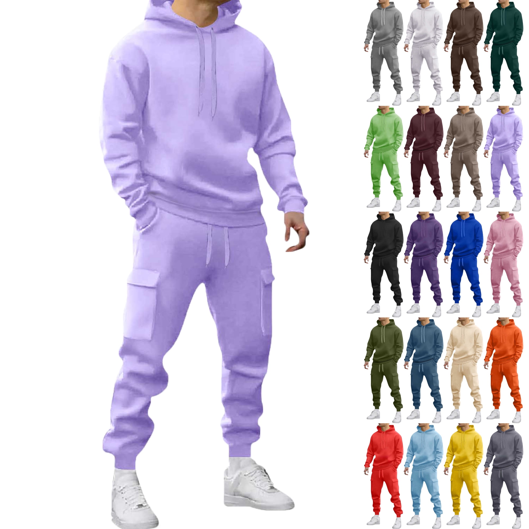 Lenago,Men's Tracksuits Sweatsuits for Men Pullover Hooded Sports Sweat ...