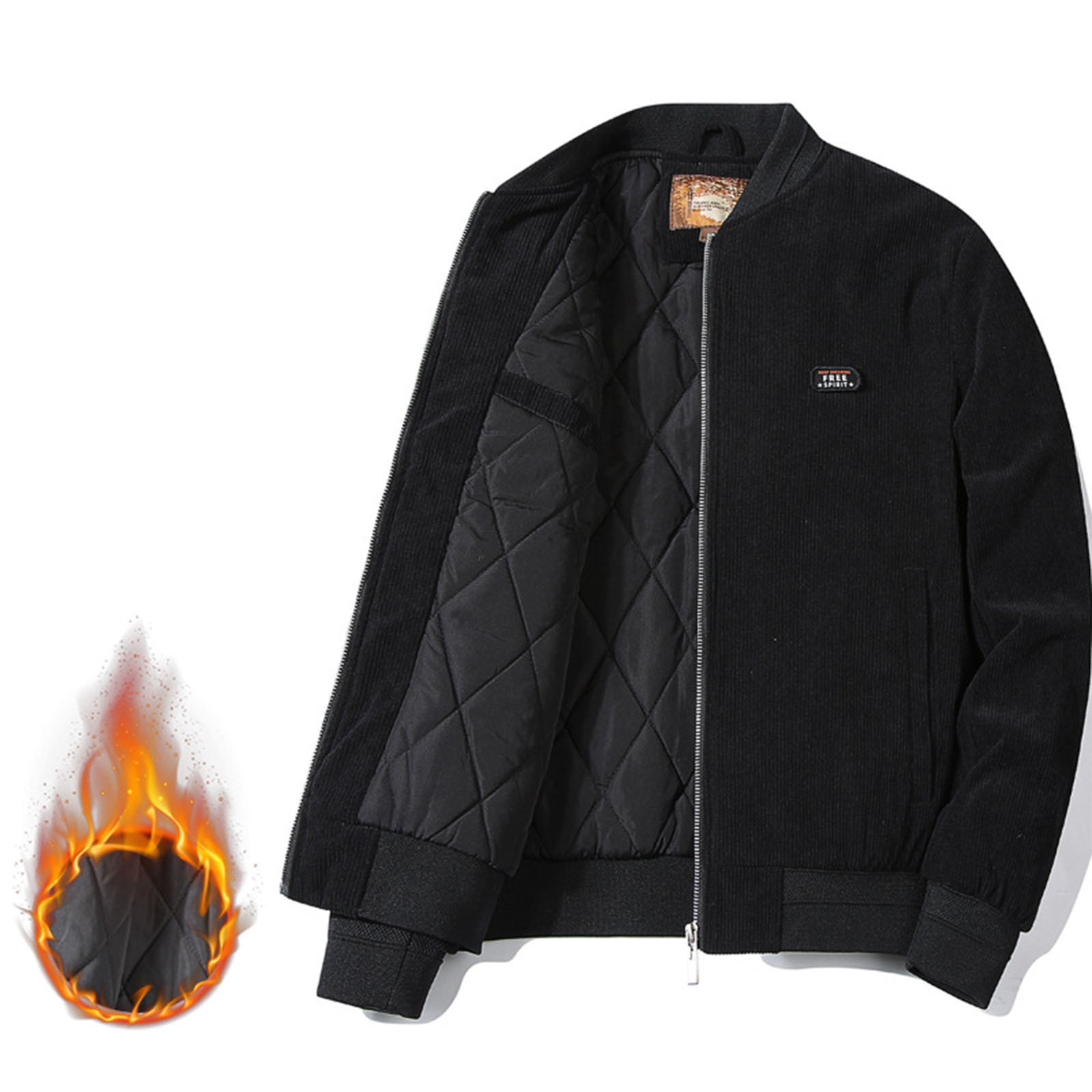 Lenago Quilted Jackets For Men Fall Winter Outerwear Fleece Lining ...