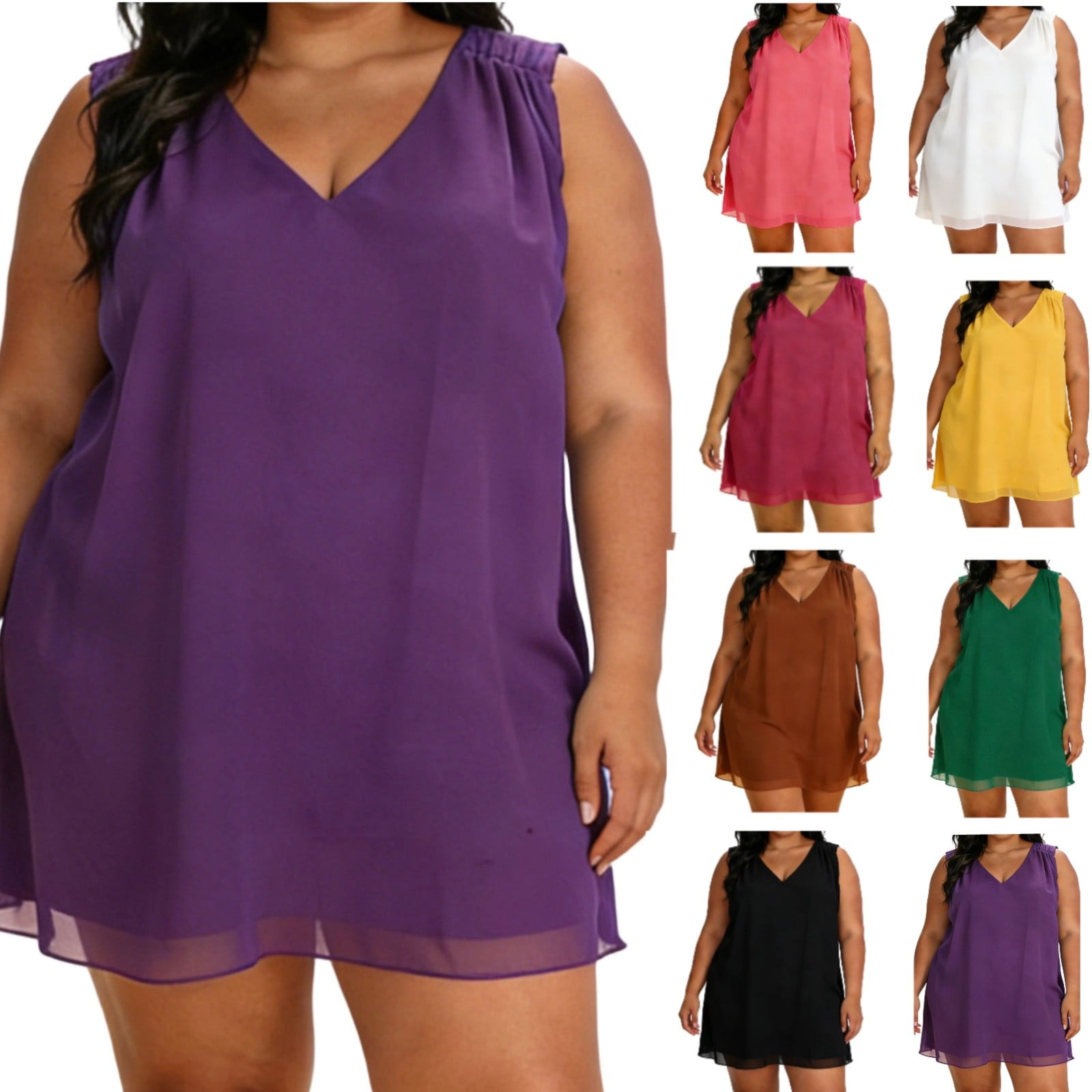 Lenago Tank Top for Women Solid Color V Neck Lightweight Breathable ...