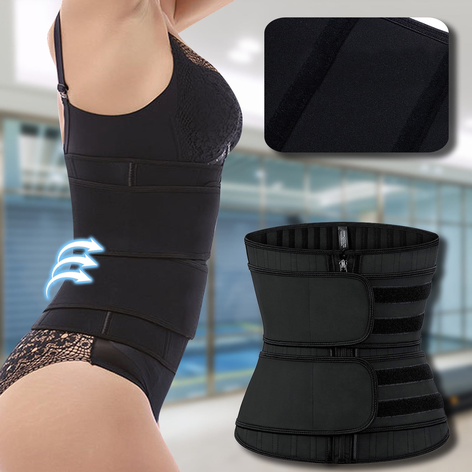 Lenago Waist Trainer for Women Weight Loss Zipper Body Shaper Plus Size ...