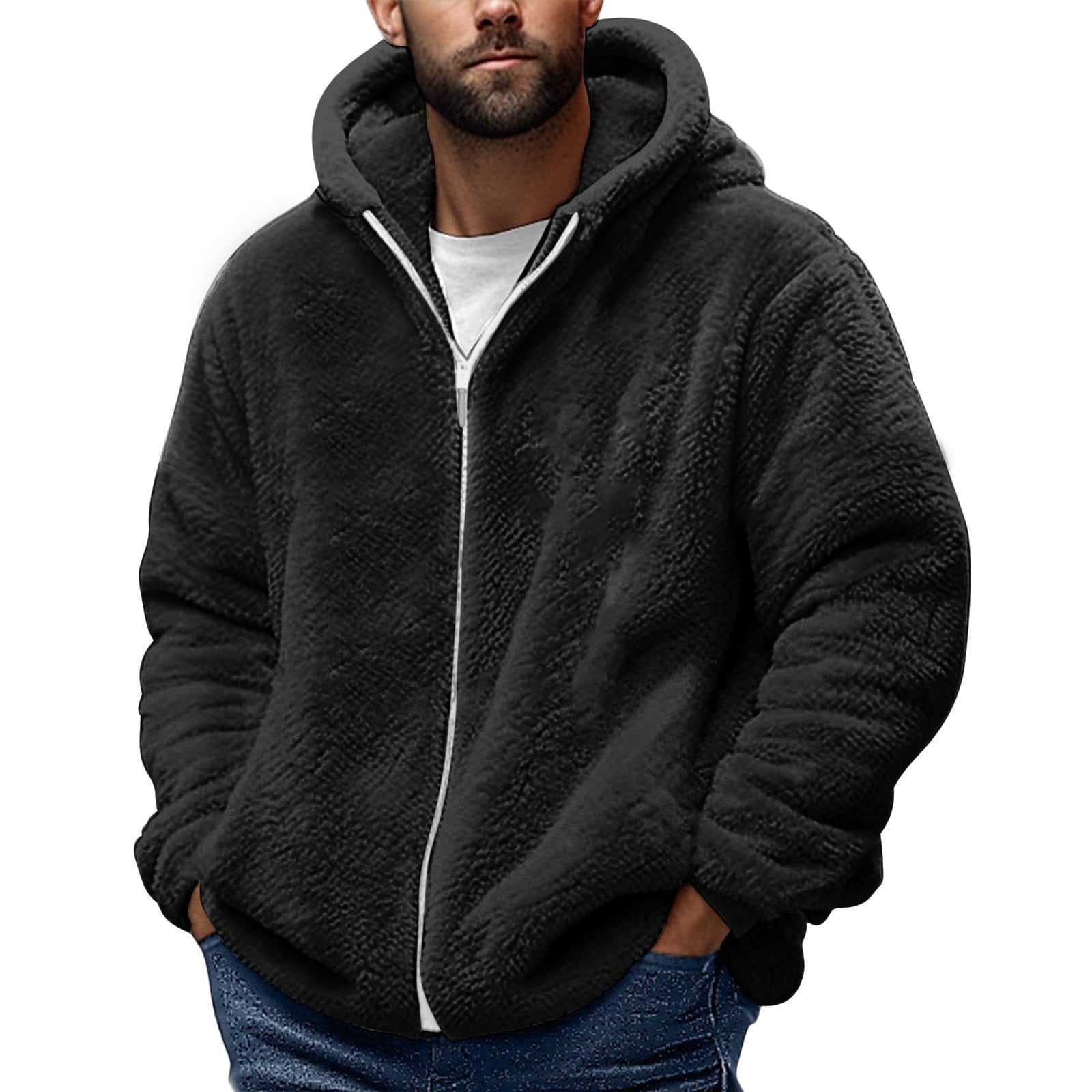 Lenago Winter Coats for Men Plus Size Winter Long Sleeved Cardigan ...