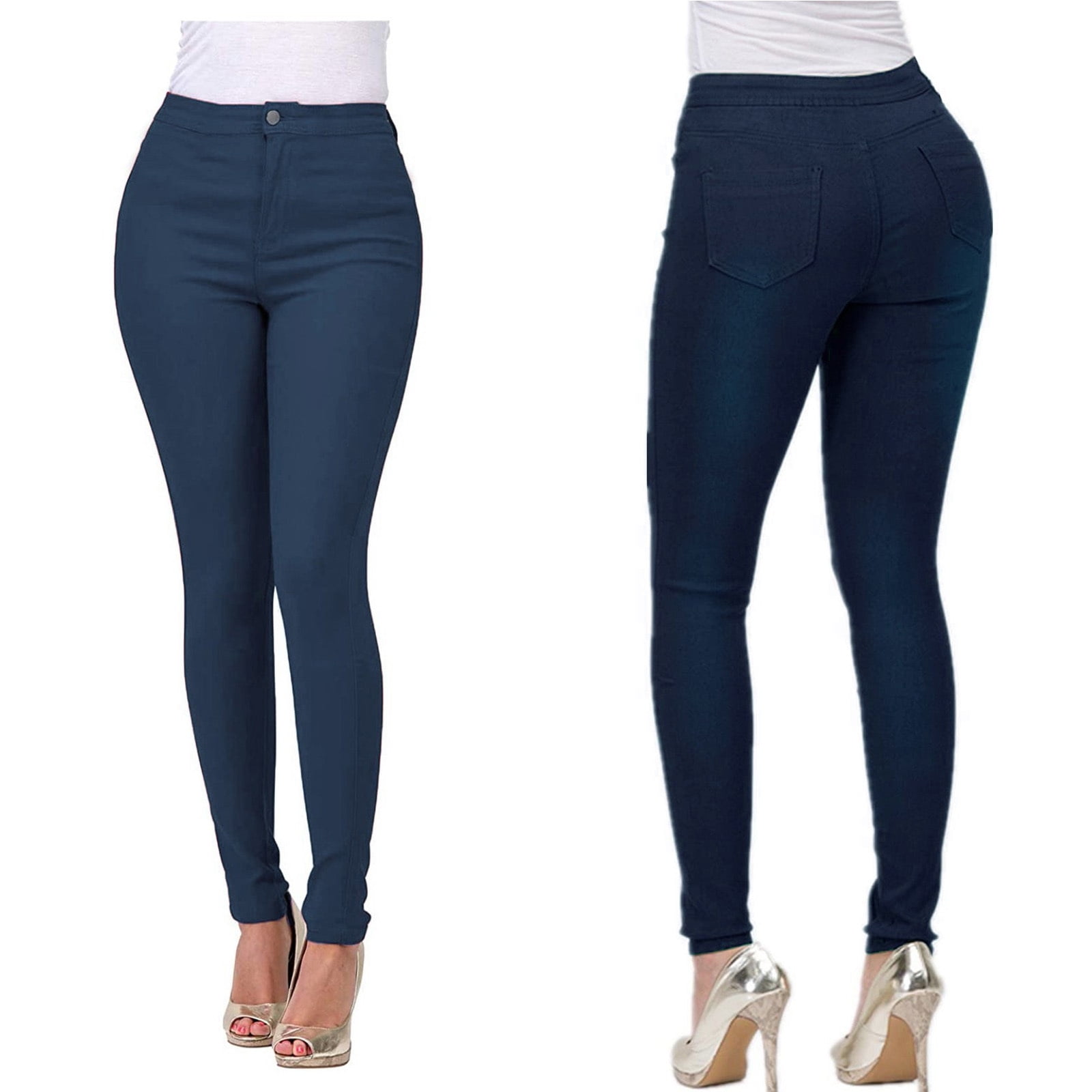 Lenago Women's High Rise Stretchy Jeans Casual Pants Elastic Denim ...