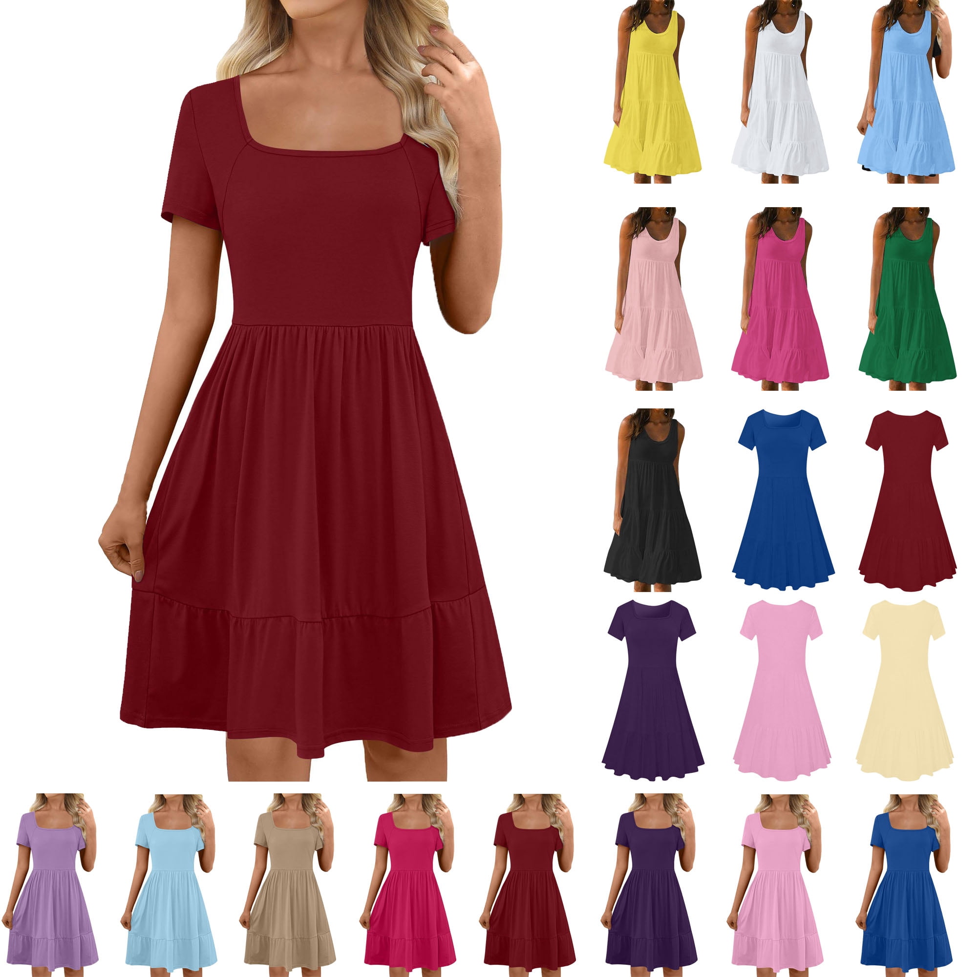 Lenago Women's Plus Size 2025 Summer Dresses Fashion Holiday Summer ...