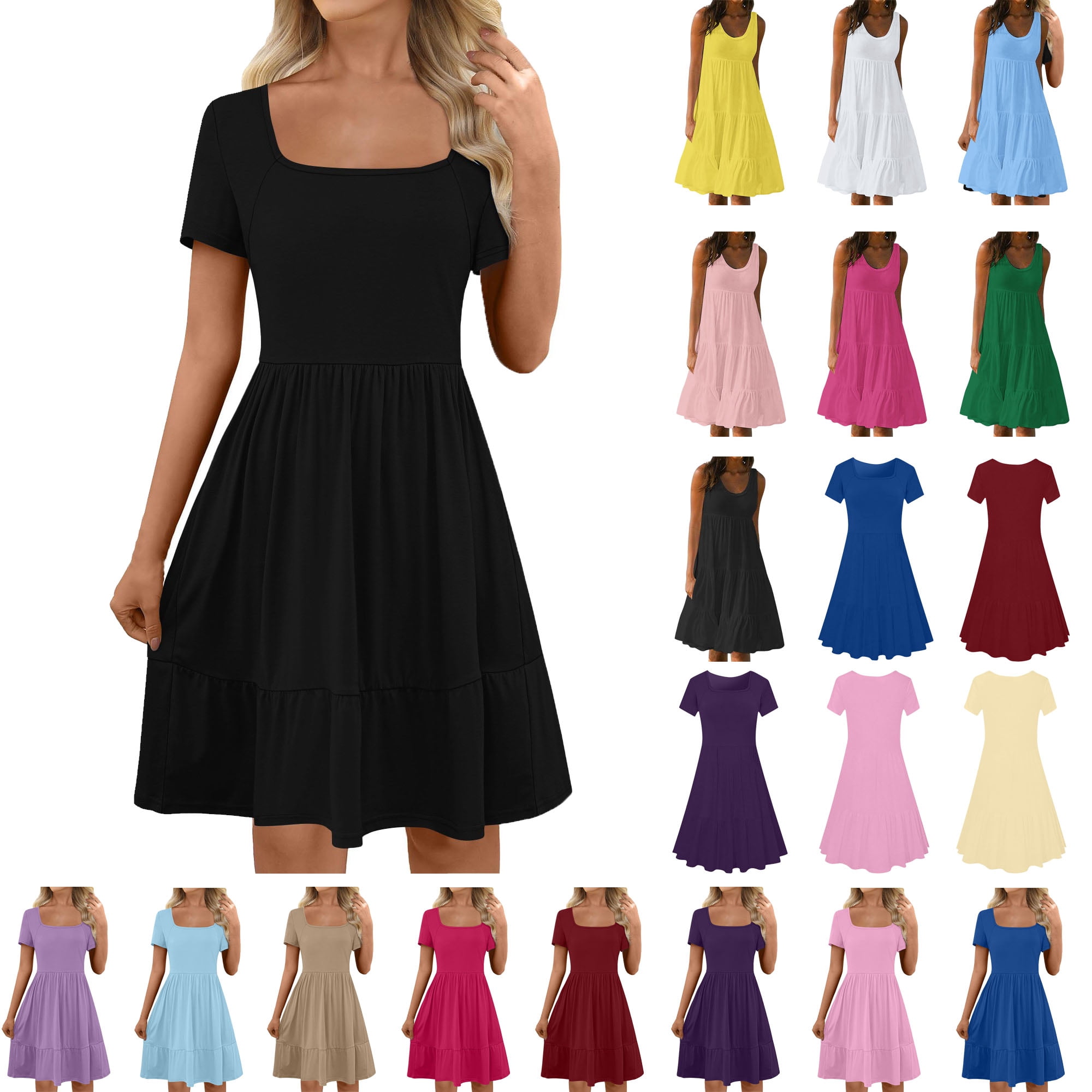 Lenago Women's Plus Size 2025 Summer Dresses Fashion Holiday Summer ...
