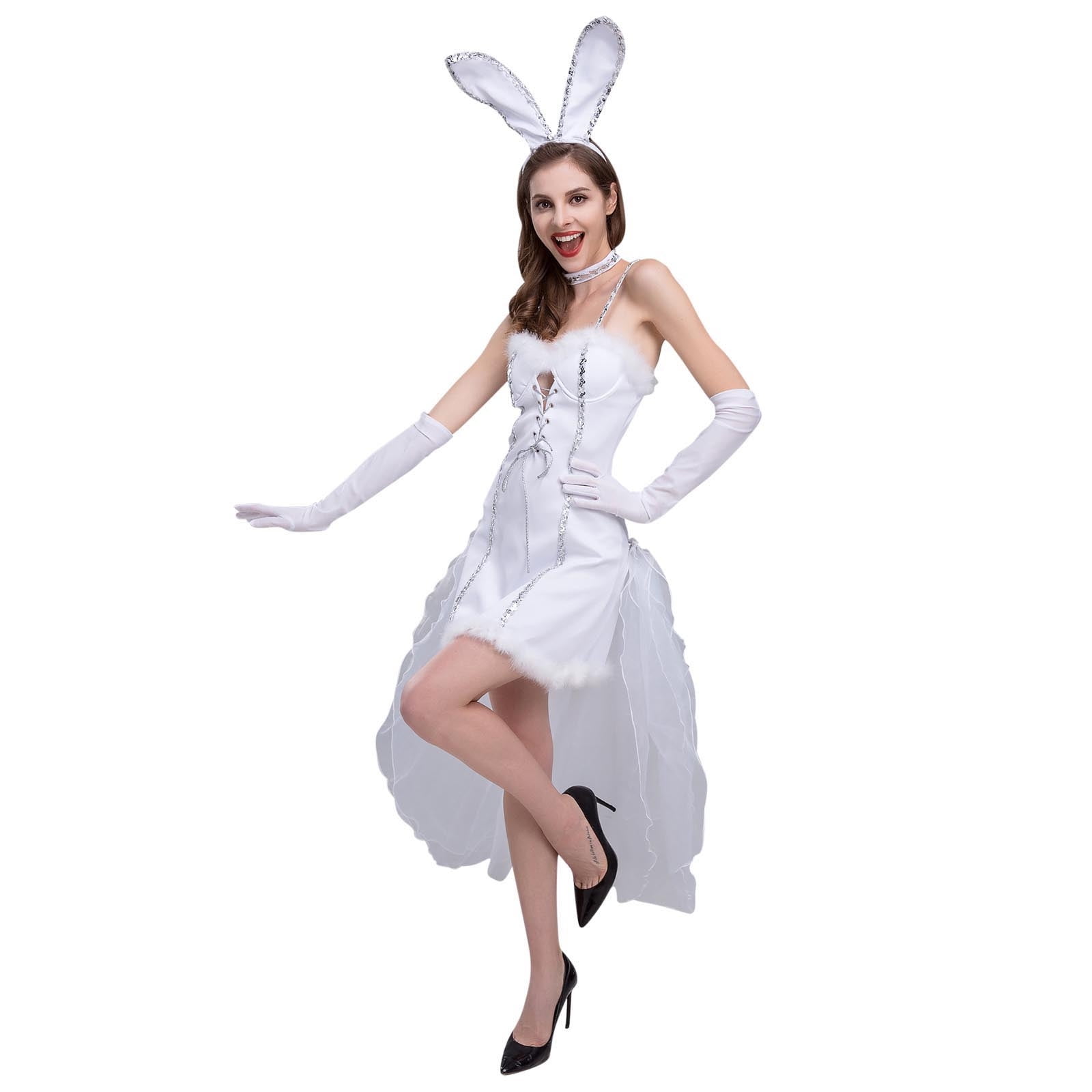 Lenago Womens Dresses Squid Game Costume Short Sleeve Rabbit Shape ...