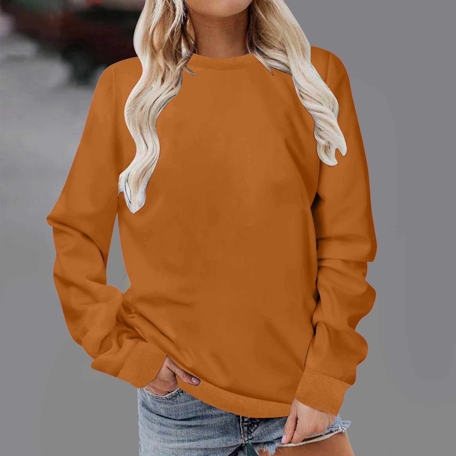 Lenago Womens Oversized Crewneck Sweatshirts Color Turtleneck Long ...