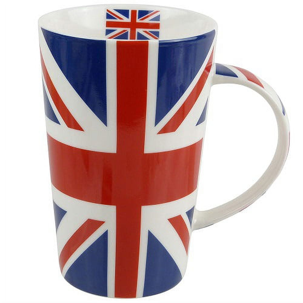 Lenardo Tall Union Jack Latte China Mug Red White Blue Flag Uk London ...