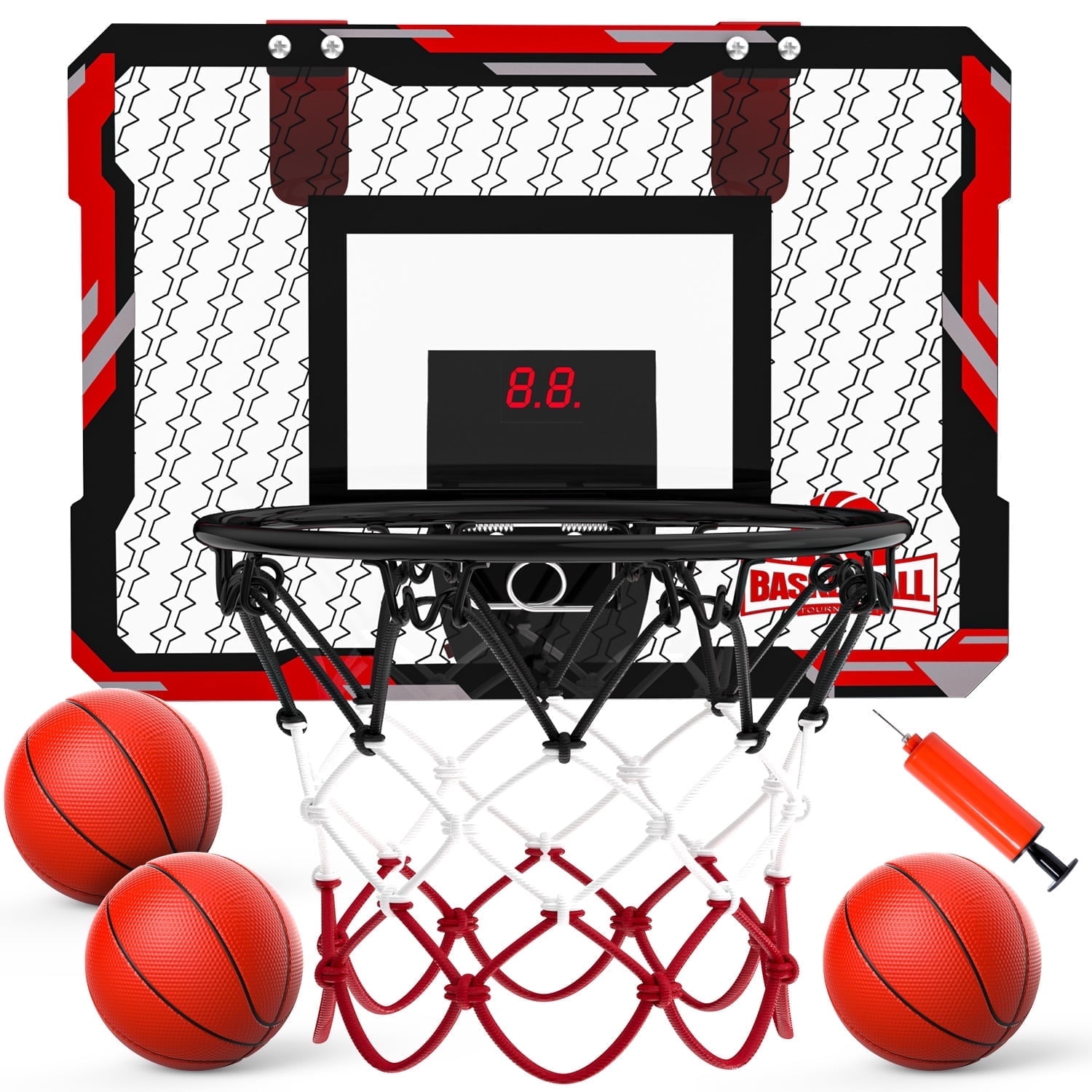 Lenbar Foldable Indoor Basketball Hoop with LED Scoreboard & Sound ...