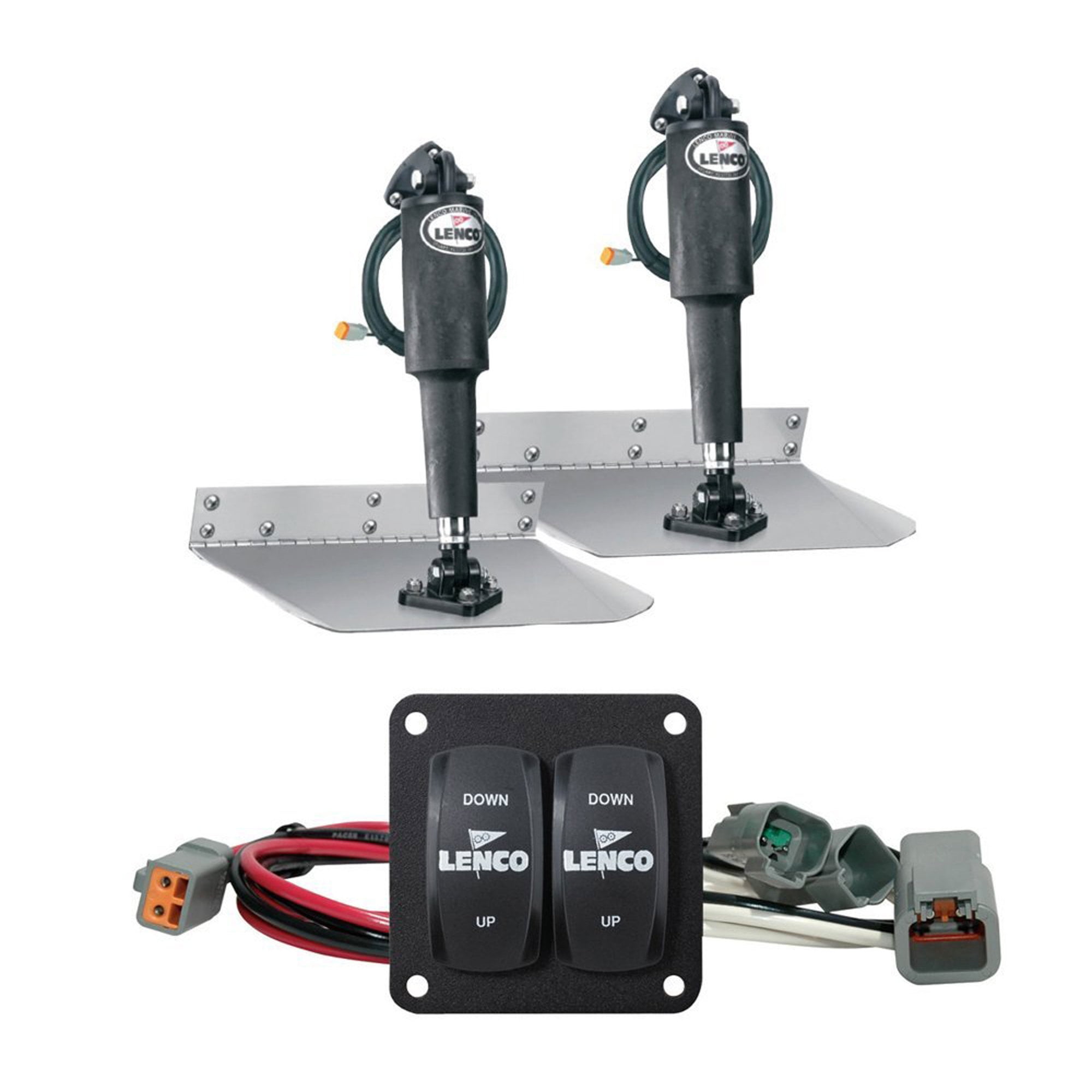 Lenco Marine 15101-104 Standard Trim Tab Kit with Double Rocker Switch ...