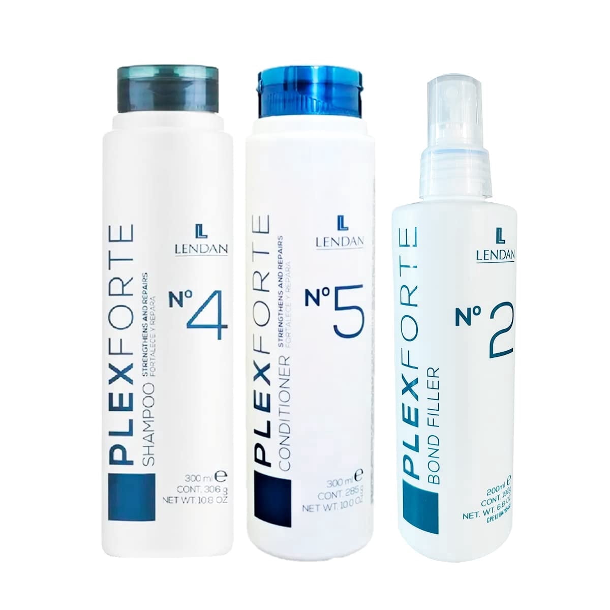 Lendan Plexforte Bundle of Shampoo No.4, Conditioner No.5, and Bond ...