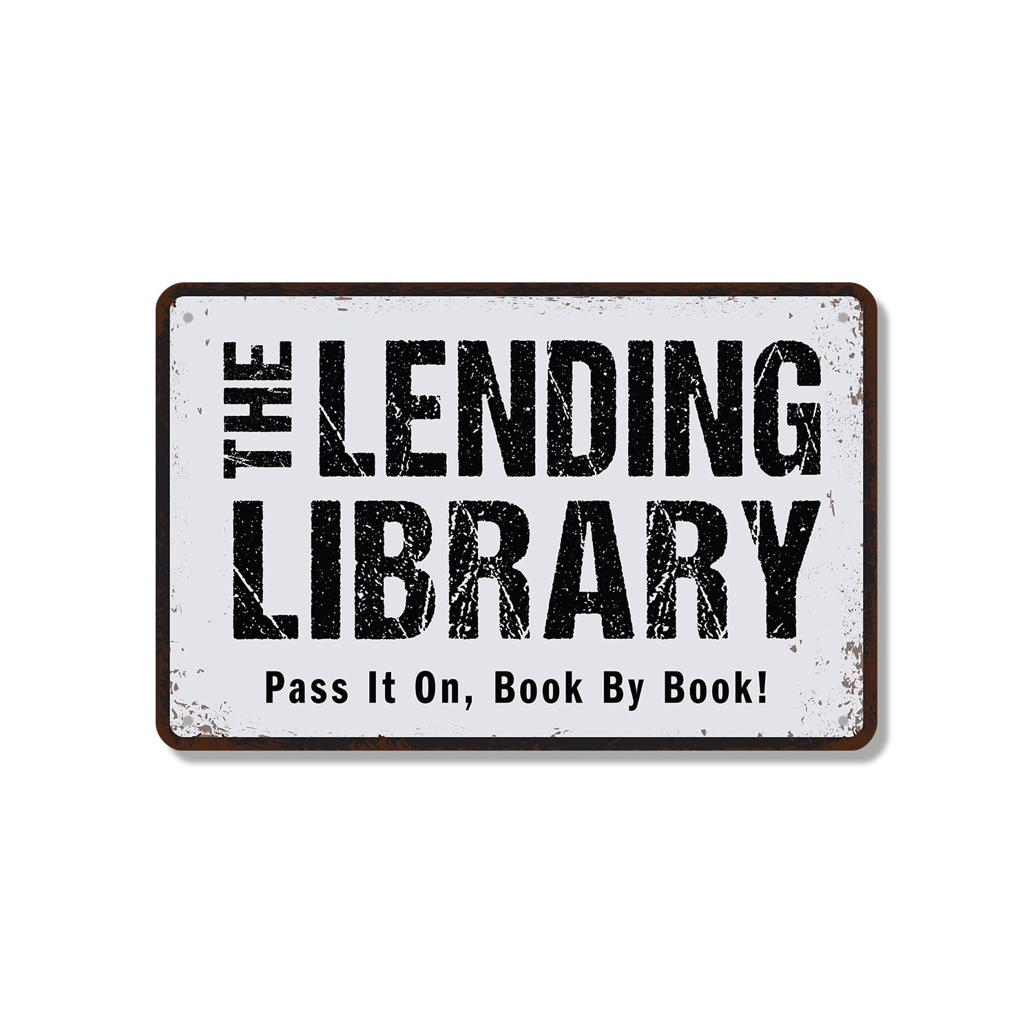 The Lending Library (2 Pack) 7 Inch x 10 Inch Novelty Aluminum Metal ...