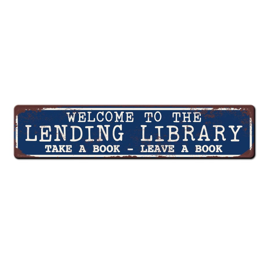Lending Library Sign Reading community share library sign book share ...