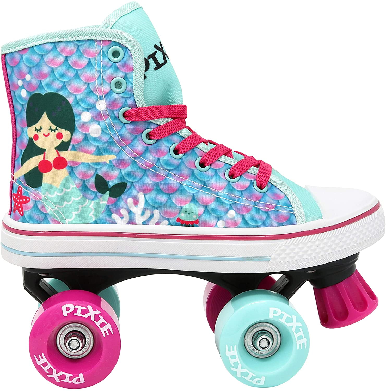 Lenexa Pixie Mermaid Quad Roller Skates for Girls - Indoor/Outdoor ...