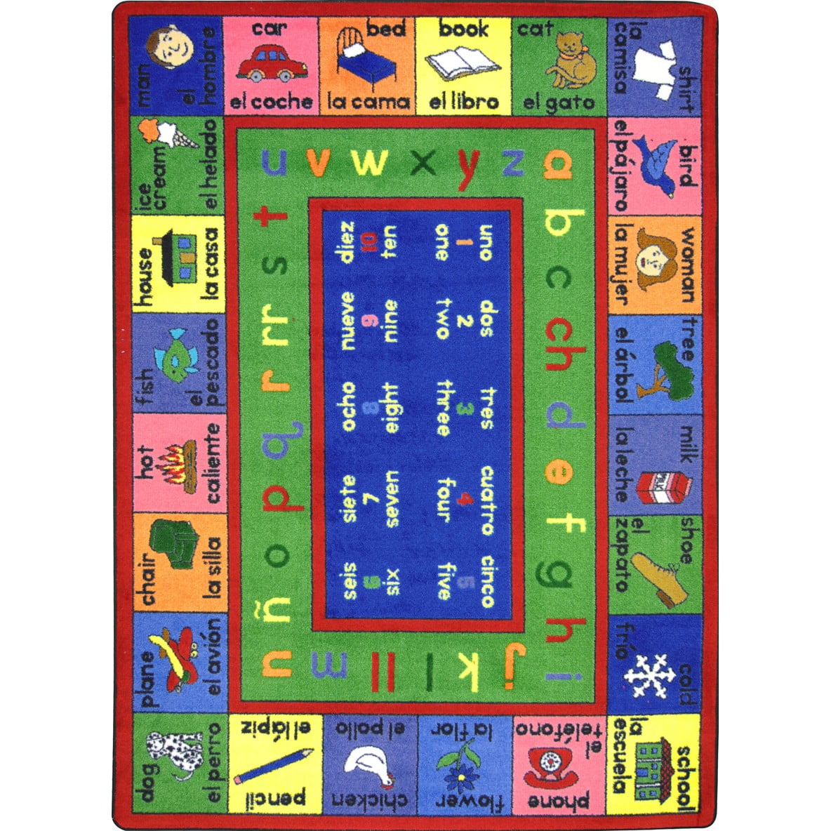 LenguaLink (Spanish) 5'4" x 7'8" area rug in color Multi - Walmart.com
