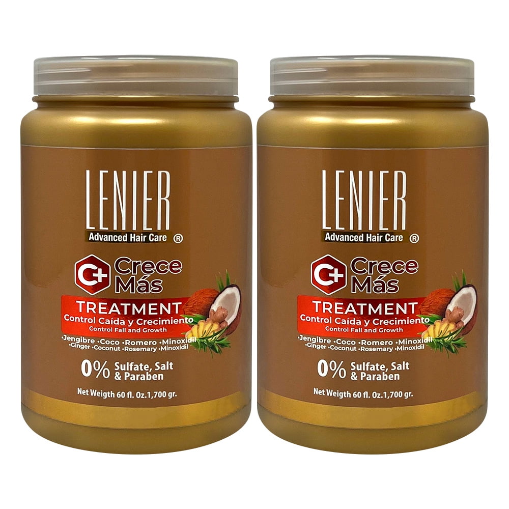 Lenier Treatment Crece Mas Sulfate Free 60oz (Pack of 2) + 3 Processing ...