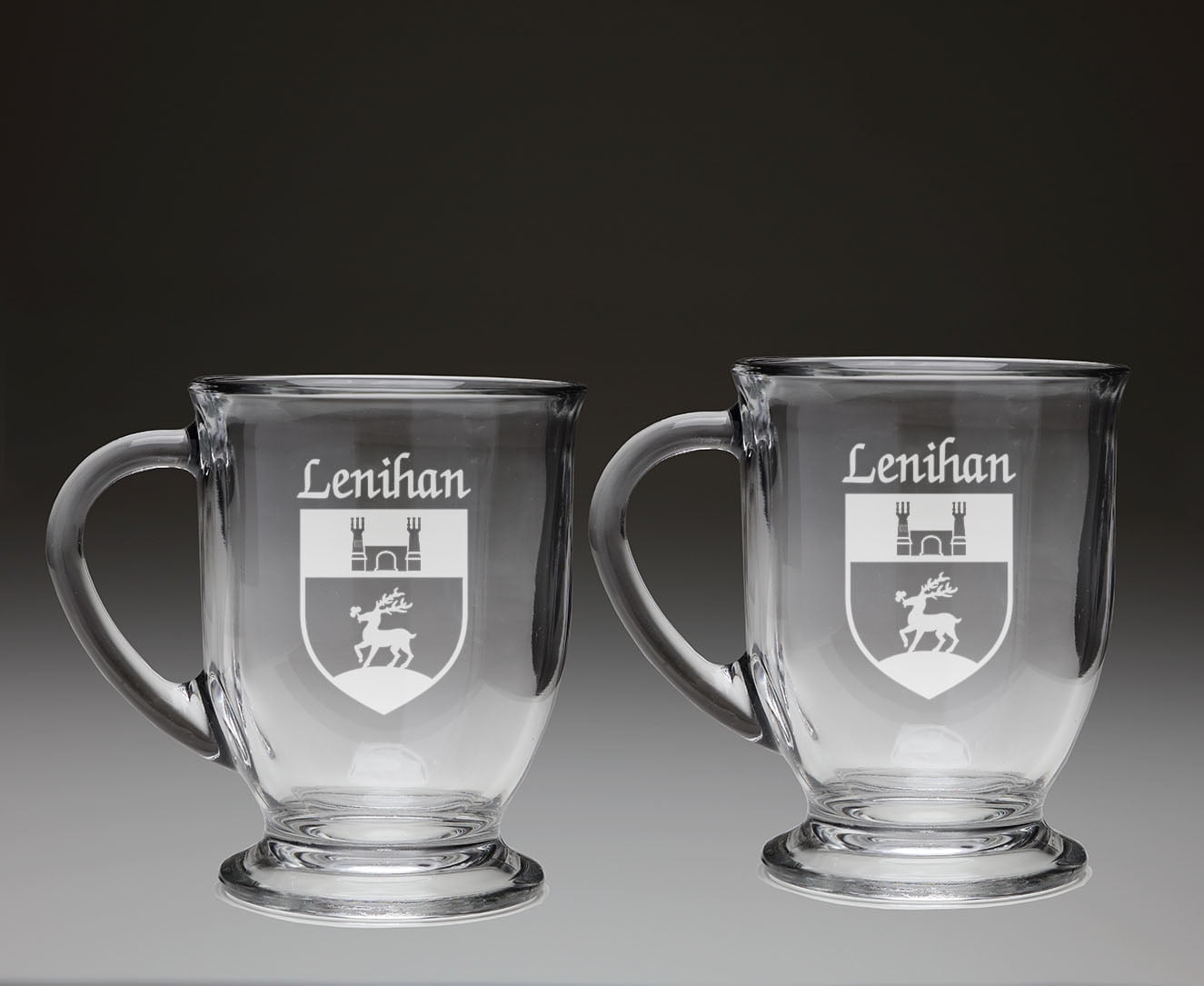 Lenihan Irish Coat of Arms Glass Coffee Mugs - Set of 2 - Walmart.com