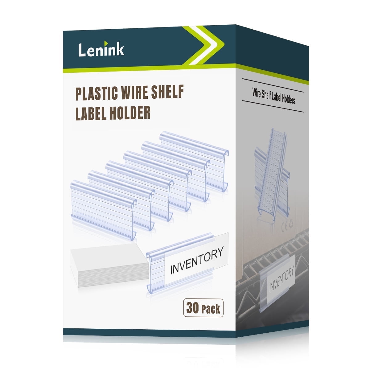Lenink 30Pcs Wire Shelf Label Holders,Plastic Wire Rack Label Holder ...