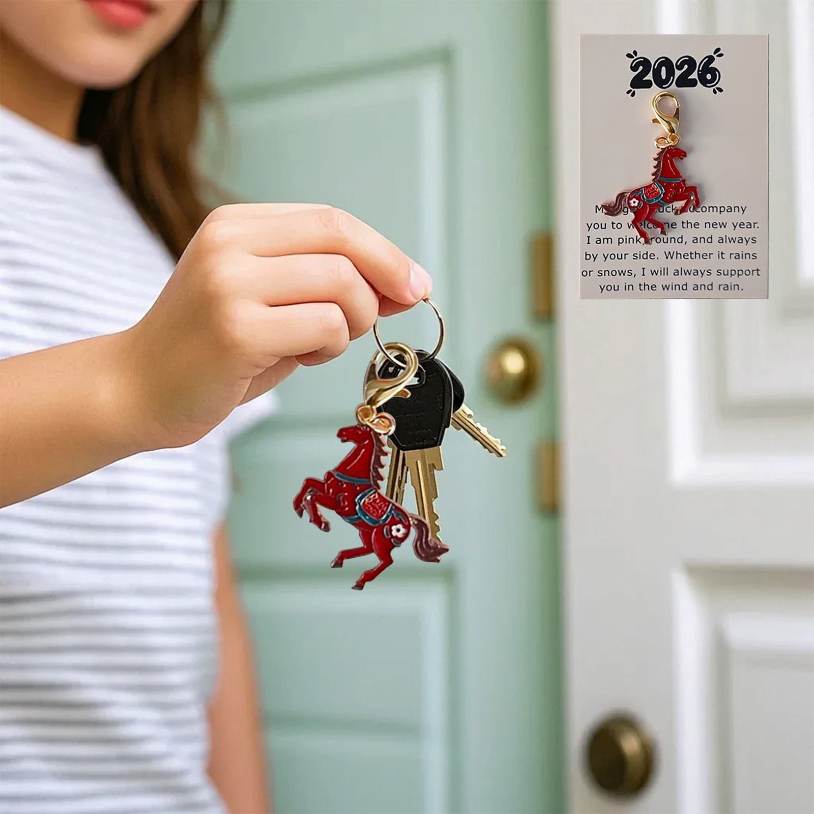 Lenkho 2026 Year Of Keychain Alloy Horse-Shaped Key Accessories ...