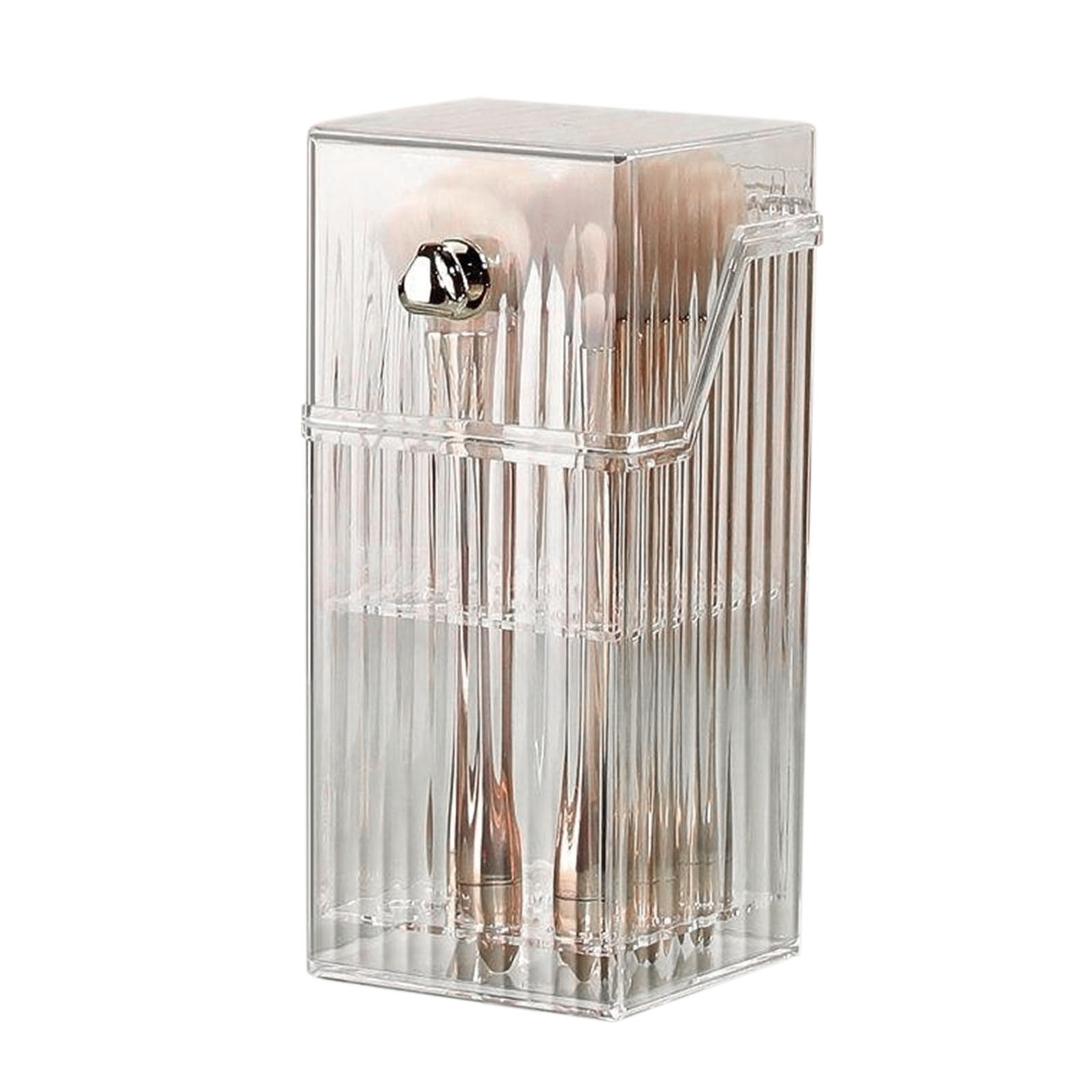 Lenkho Deals Makeup Brush Holder with Lid Cosmetic Tools Organizer ...