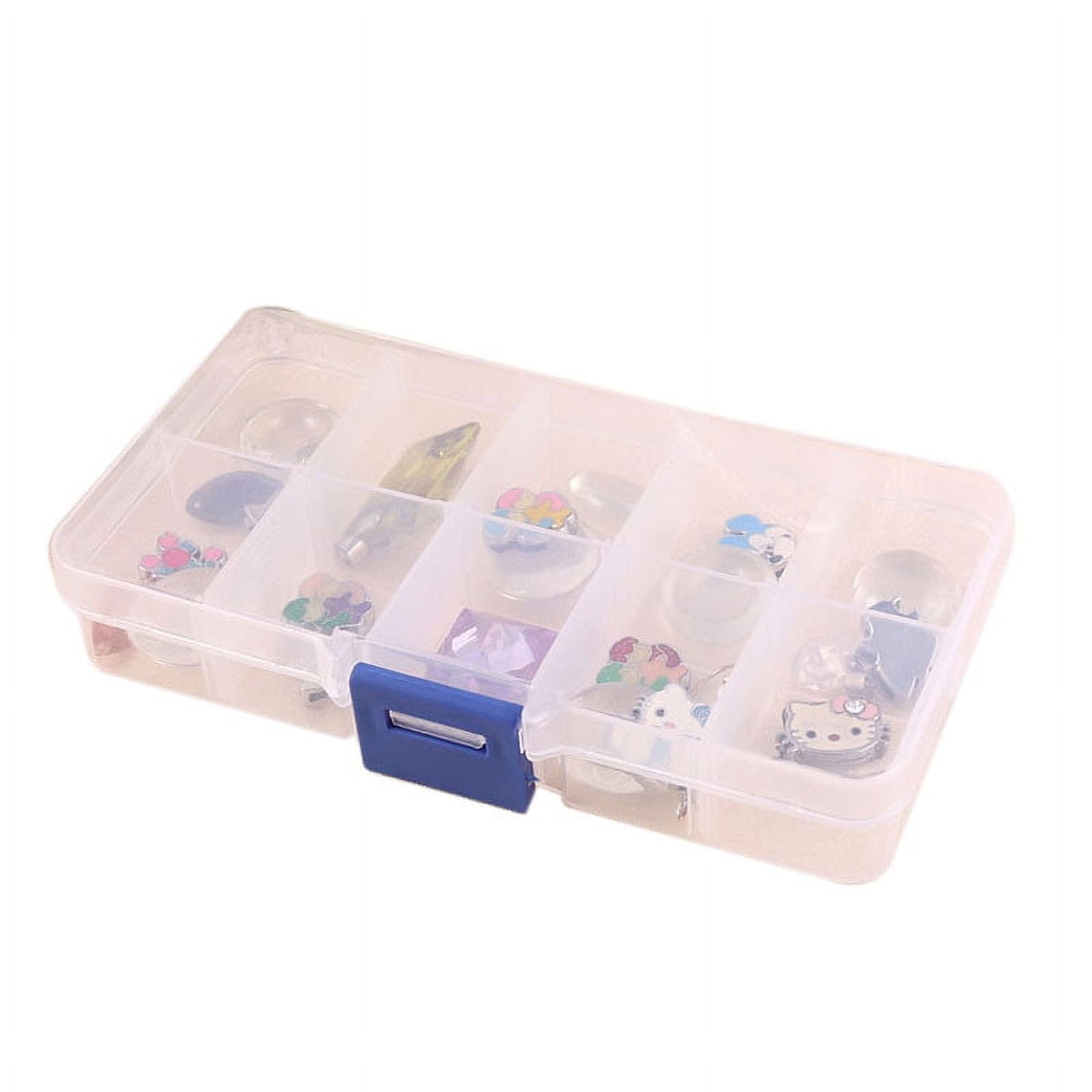 Lenkho Deals Transparent Plastic Grid Box Storage Organizer,Adjustable Dividers Travel Small ...
