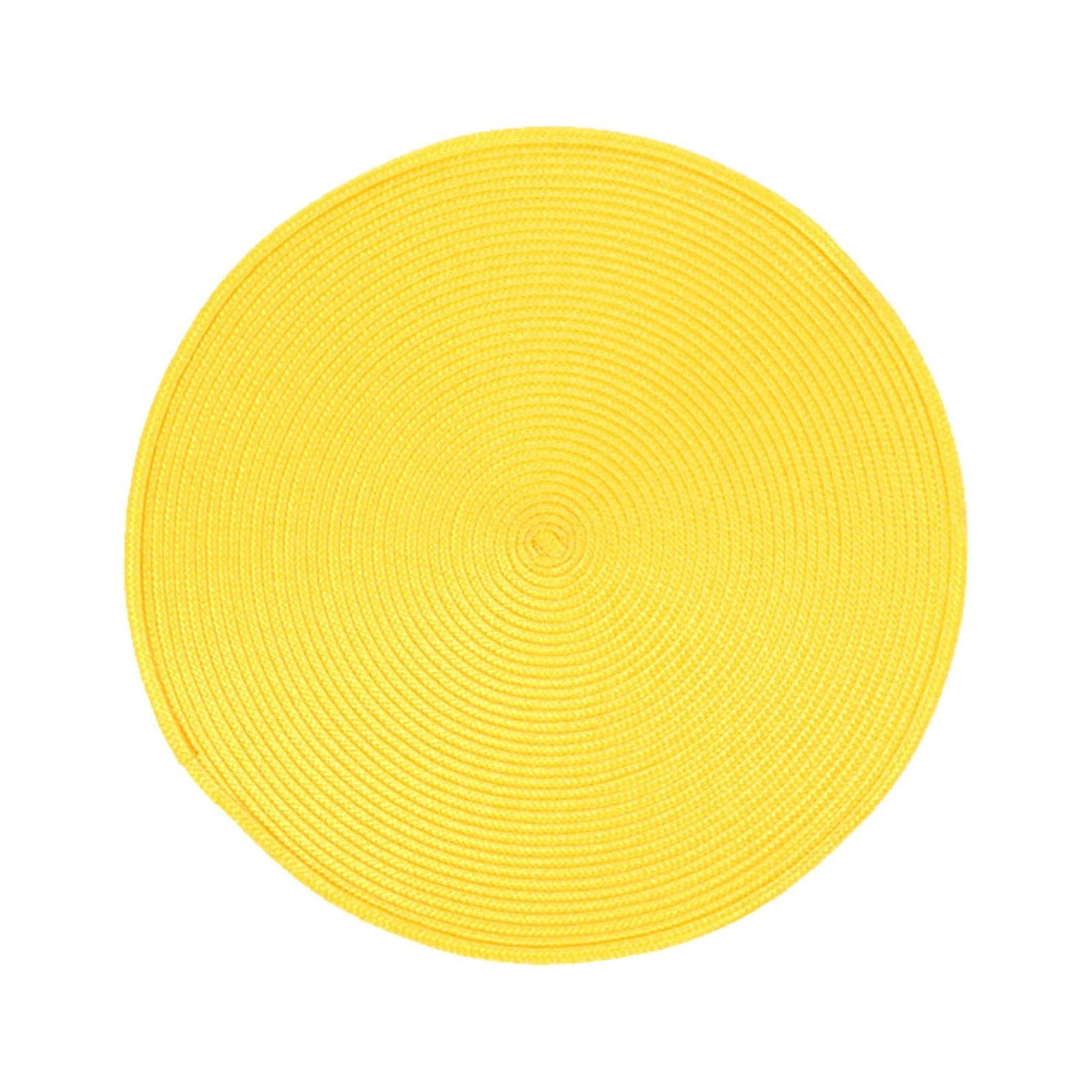 Lenkho Placemats 18cm, Round Table Mats, Round Braided Placemats for ...