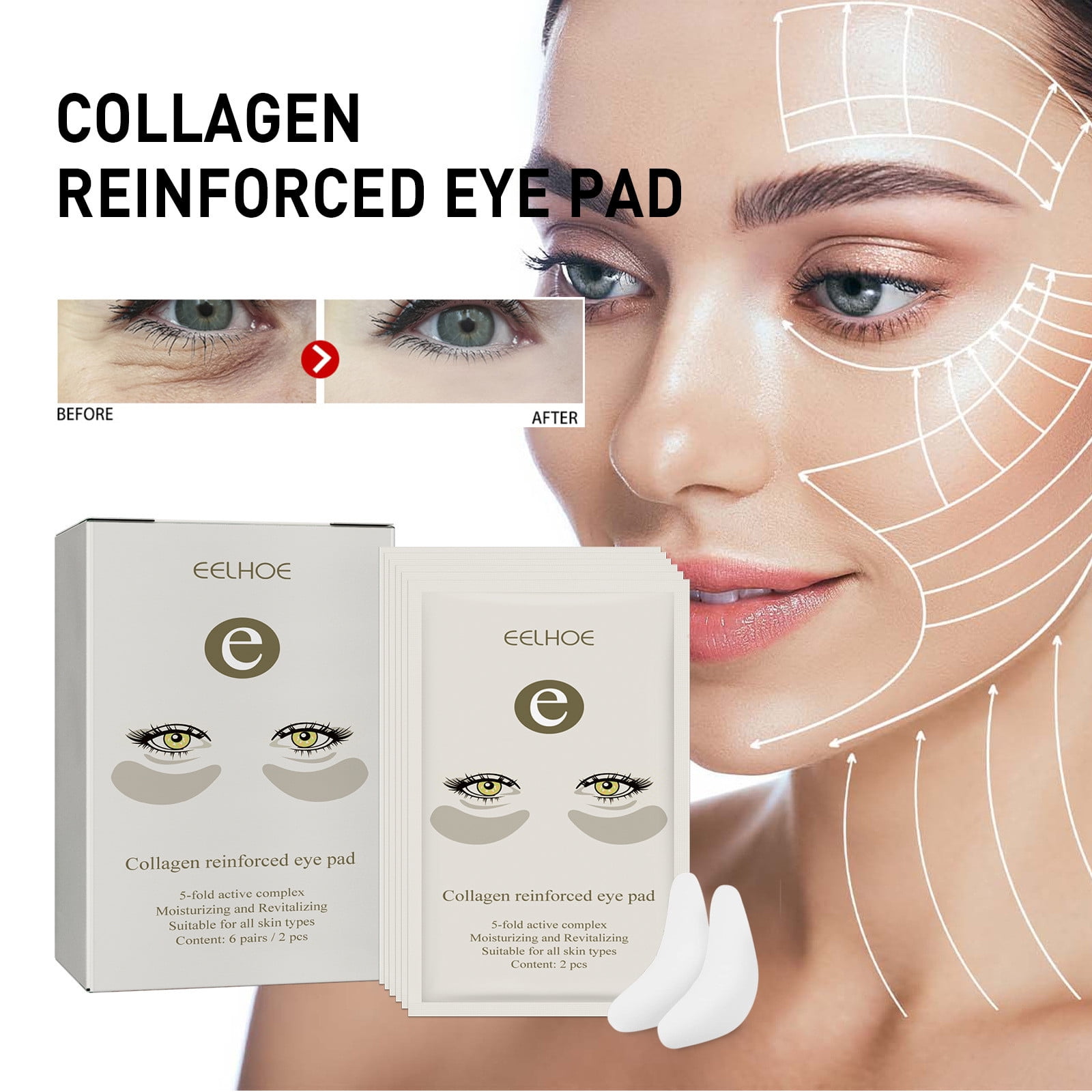 Lenkho Sales Eye Pads [6 Sachets] With Hyaluronic Mask,Eye Pads ...