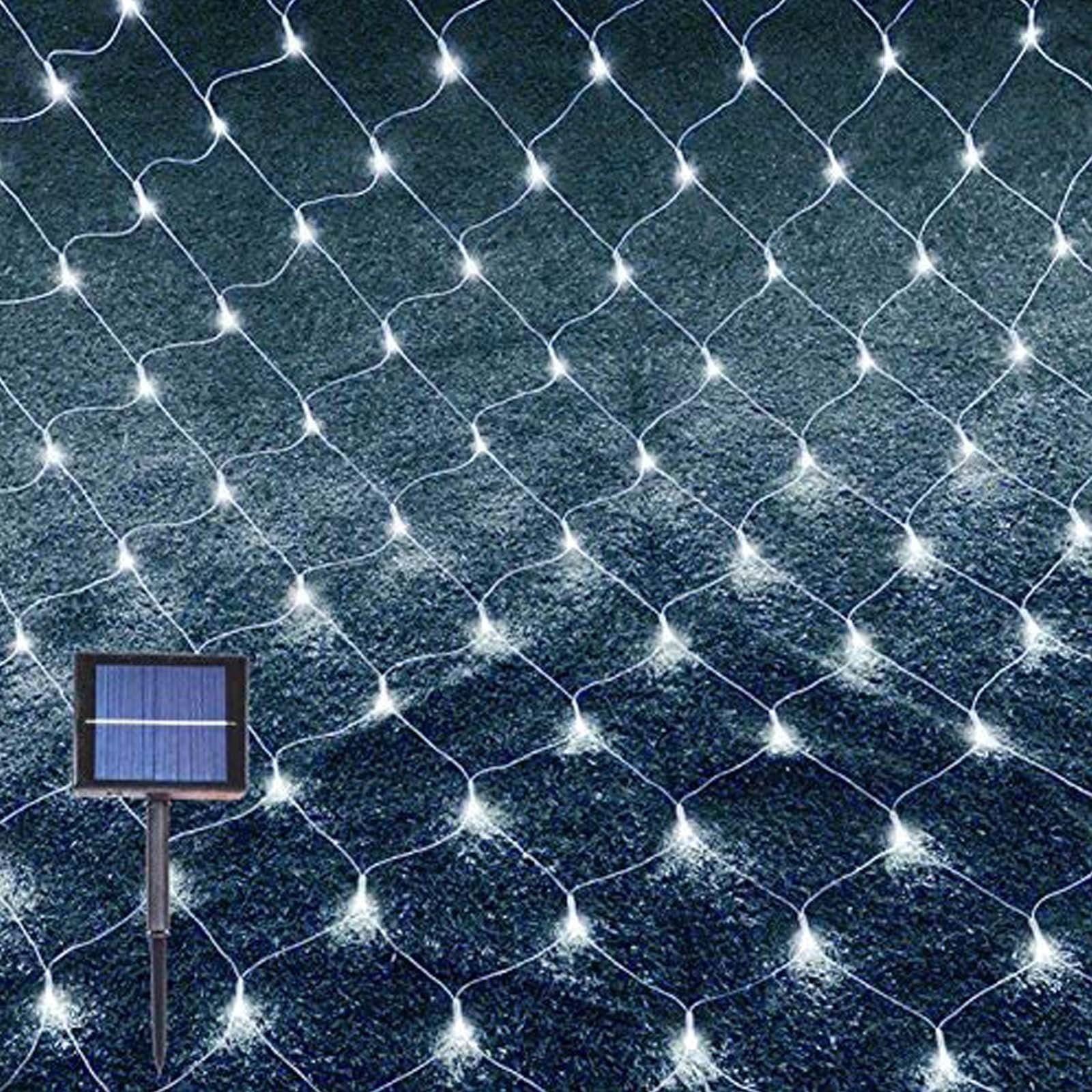 Lenkho Solar Net Mesh String Lights Outdoor LED Lights For Party ...
