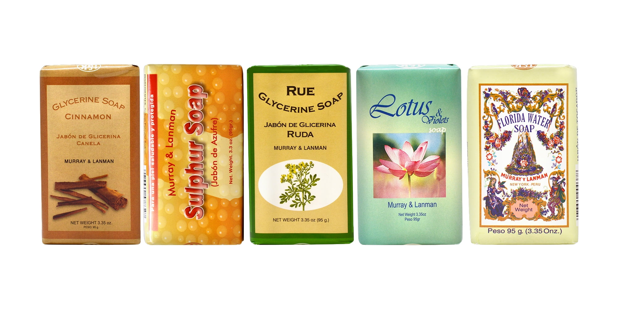 Lanman & Kemp Glycerine Soap Cinnamon 3.35oz, Sulphur Soap 3.3oz, Rue ...