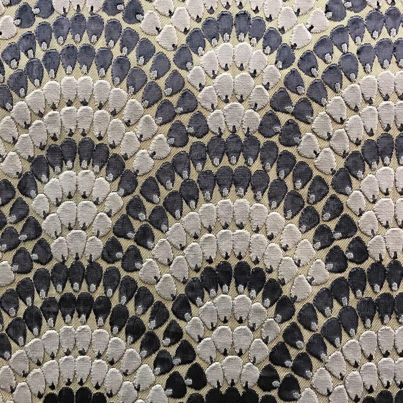 Lennix Fabric | Scallop Multi-Color Cut Velvet | Upholstery Fabric ...