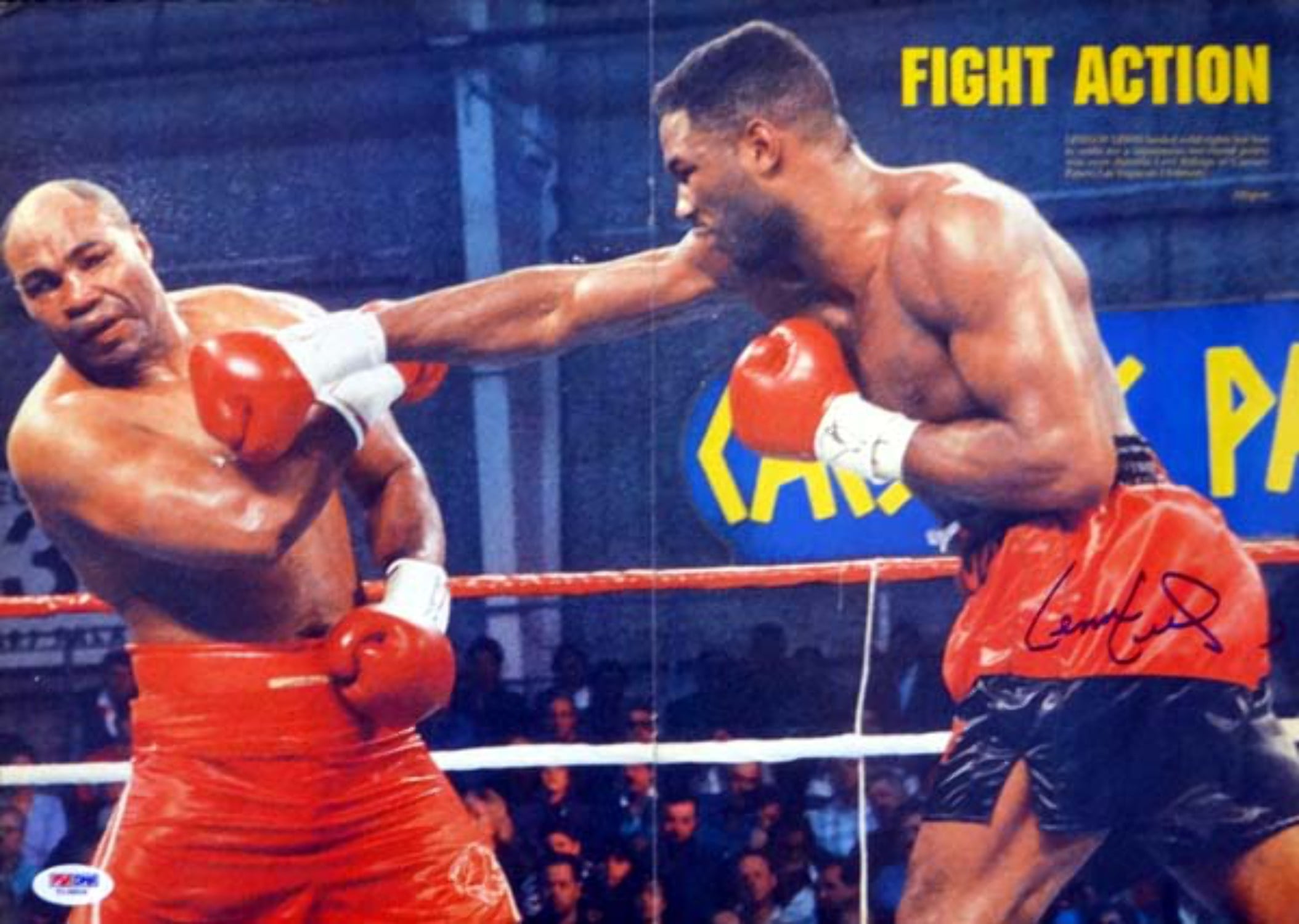 Lennox Lewis Autographed 12x16.5 Magazine Poster Photo Vintage PSA/DNA ...