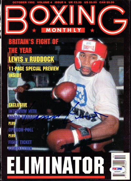 Lennox Lewis Autographed Boxing Monthly Magazine Cover PSA/DNA #S49297 ...