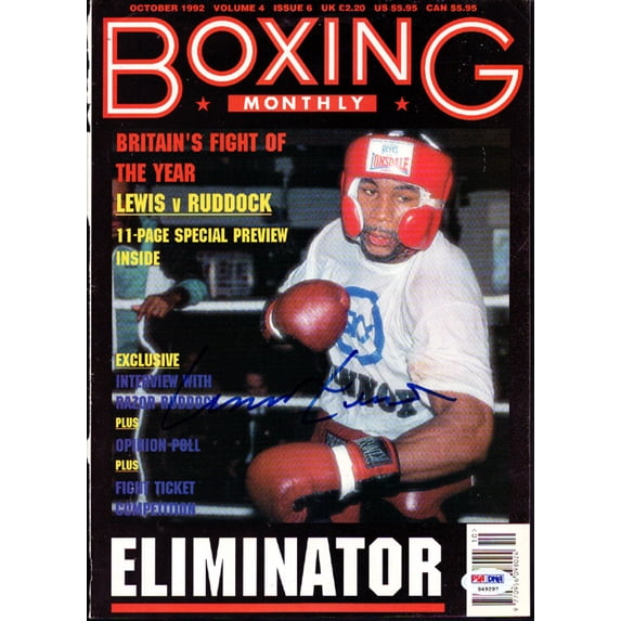 Lennox Lewis Autographed Boxing Monthly Magazine Cover PSA/DNA #S49297 ...