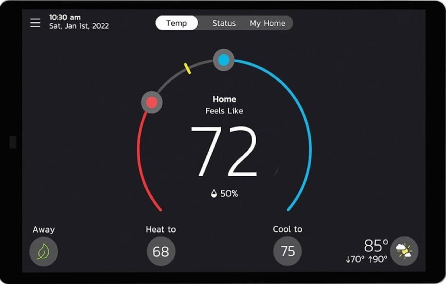 Lennox S40 (22V24) Smart Thermostat, Touchscreen, WiFi, Communicating ...