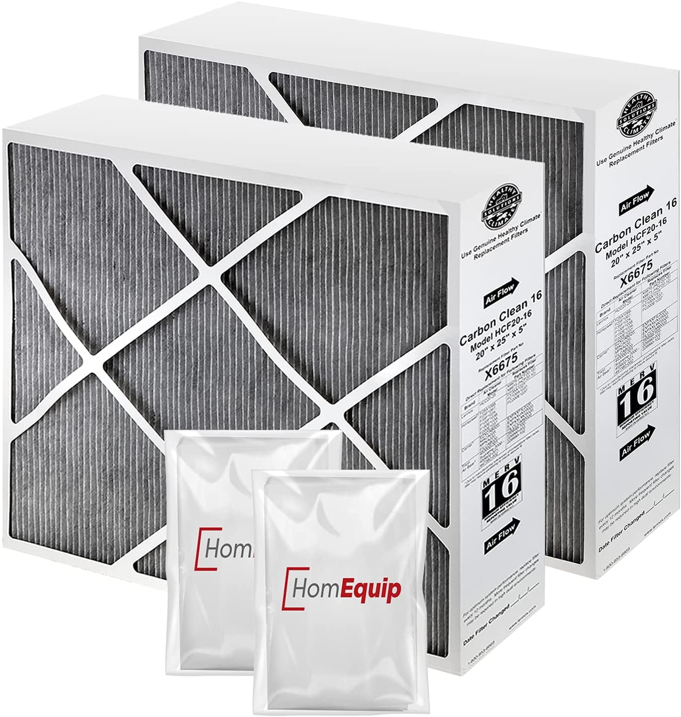 Lennox X6675 HVAC Furnace Filters, 20x25x5 Merv 16 Carbon Clean Air ...