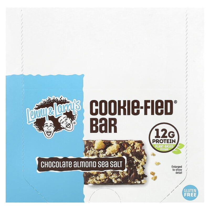 Lenny & Larry's, Cookie-Fied® Bar, Chocolate Almond Sea Salt, 9 Bars, 1 ...