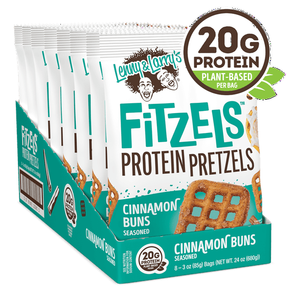 Lenny & Larry's Fitzels Protein Pretzels, Cinnamon Buns Flavor, 20g ...